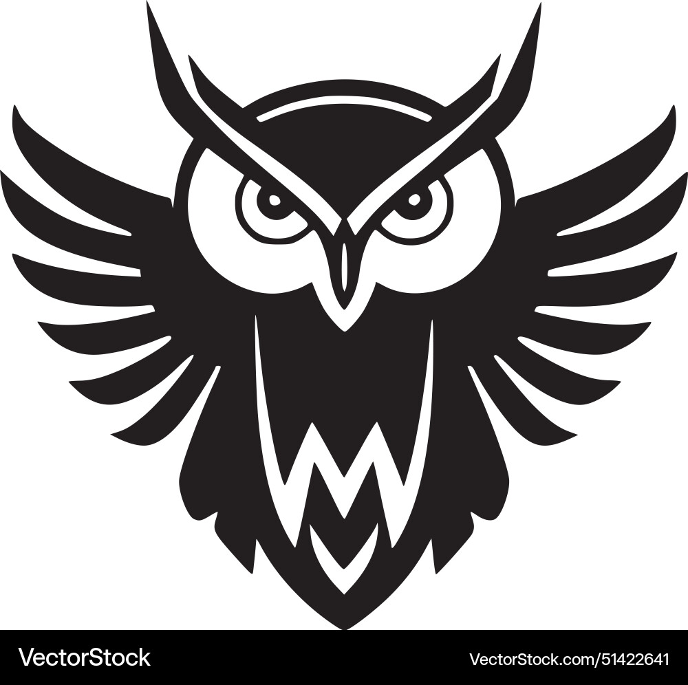 Owl - black and white Royalty Free Vector Image