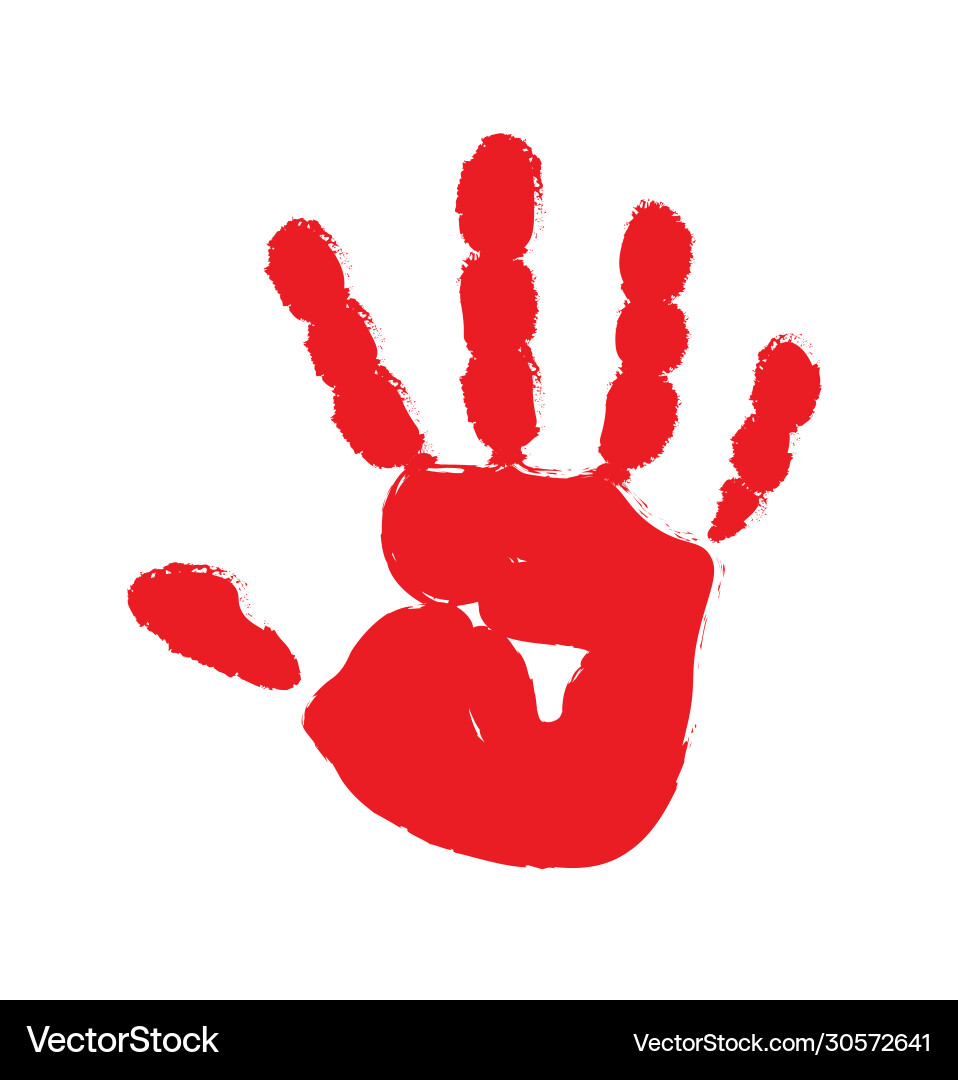 Red Handprint Graphic Royalty Free Vector Image