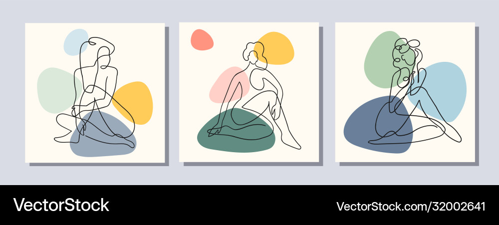 Set with collage modern poster abstract Royalty Free Vector