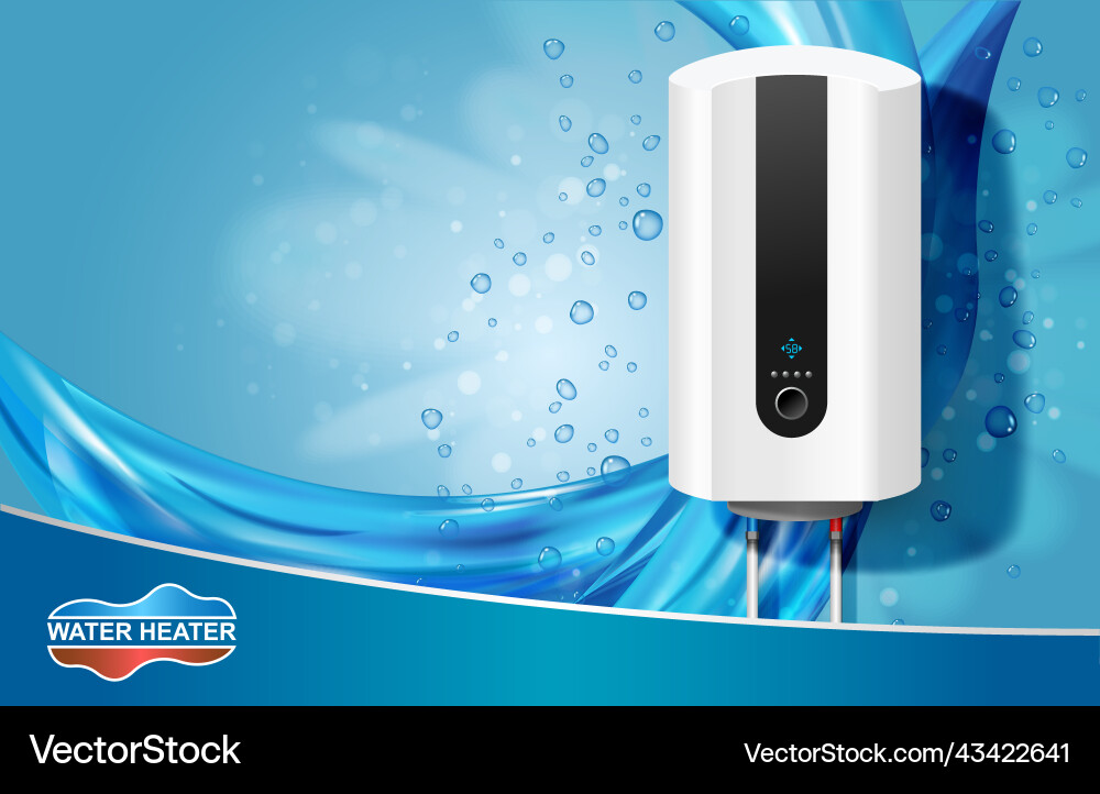 Smart water boiler or heater poster Royalty Free Vector