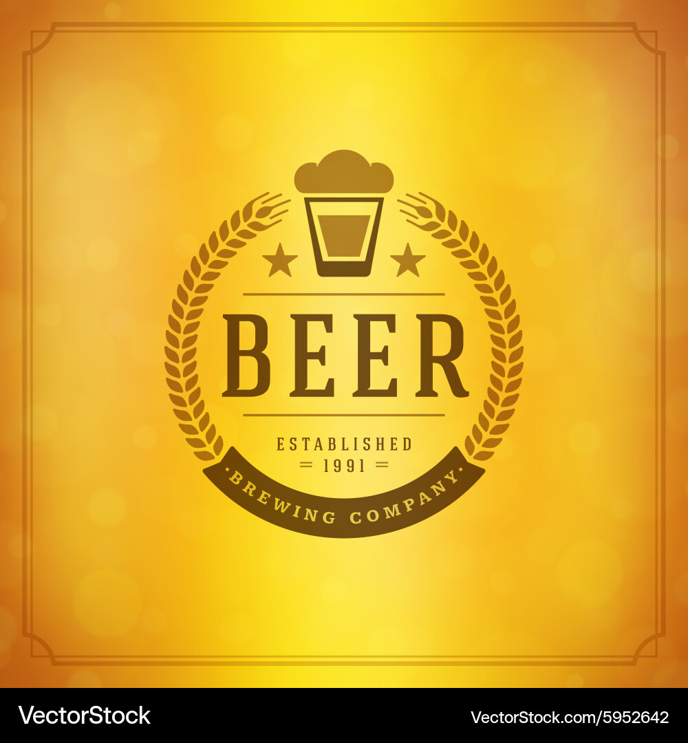 Beer logo design element in vintage style Vector Image