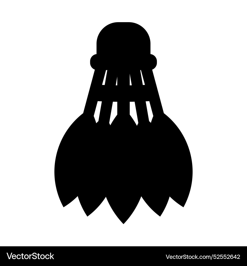 Black silhouette shuttlecock logo Royalty Free Vector Image