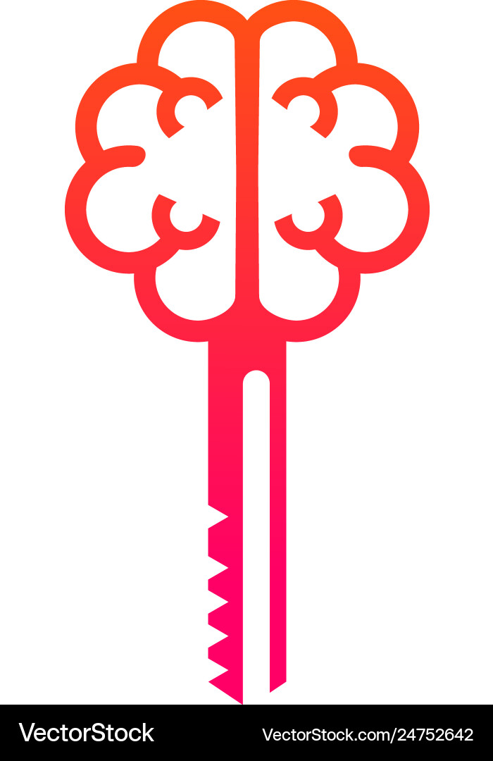 Brain key logo Royalty Free Vector Image - VectorStock