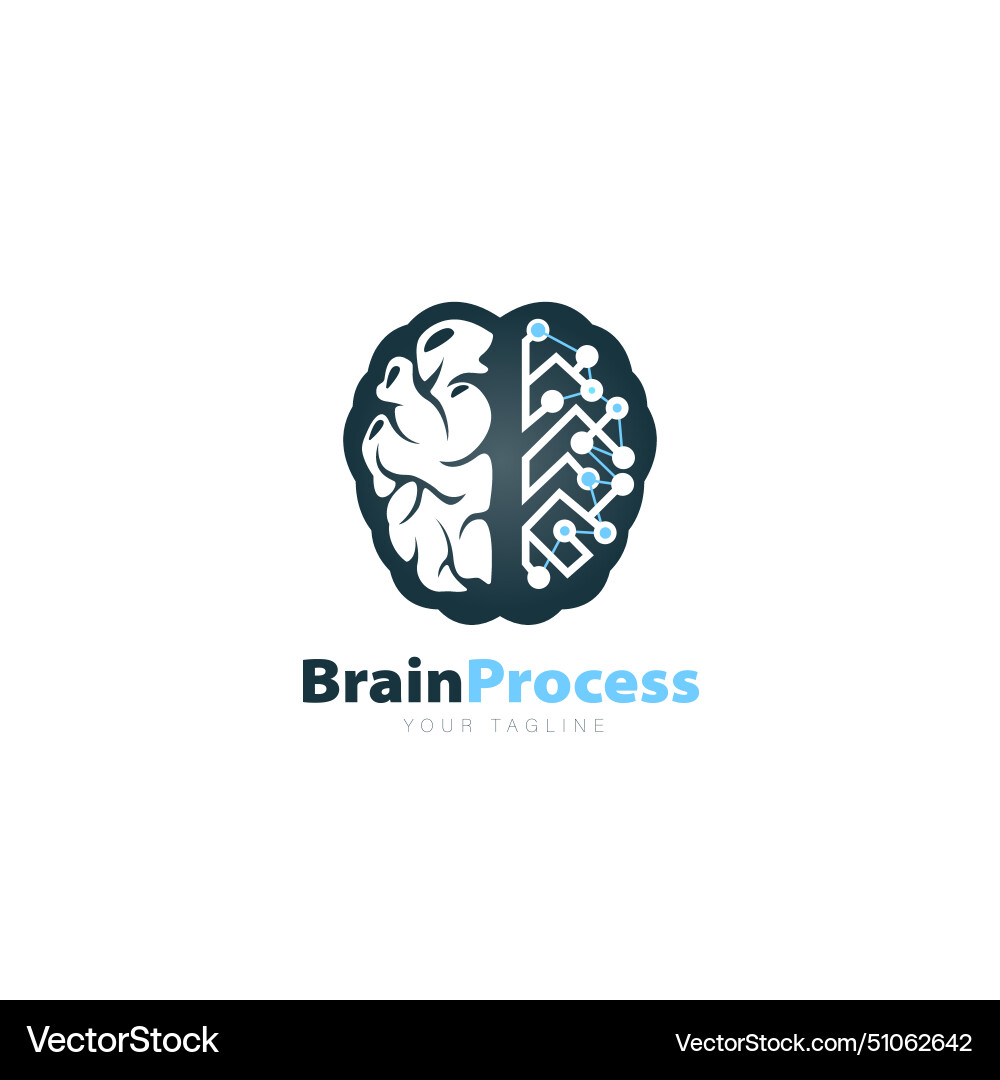 Brain process logo design symbol Royalty Free Vector Image