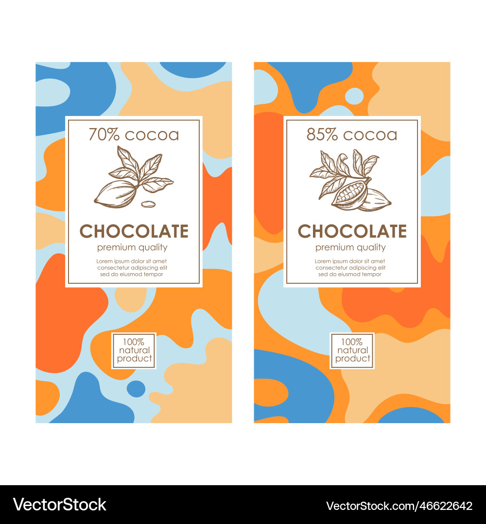 Chocolate pack tags abstract vintage templates Vector Image