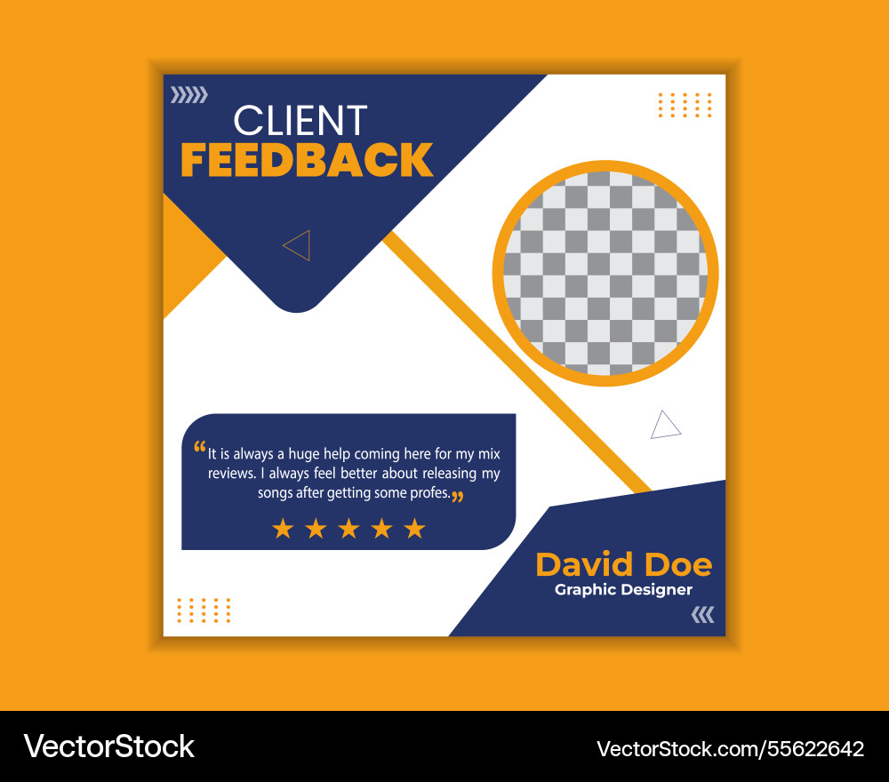 Client feedback template design Royalty Free Vector Image