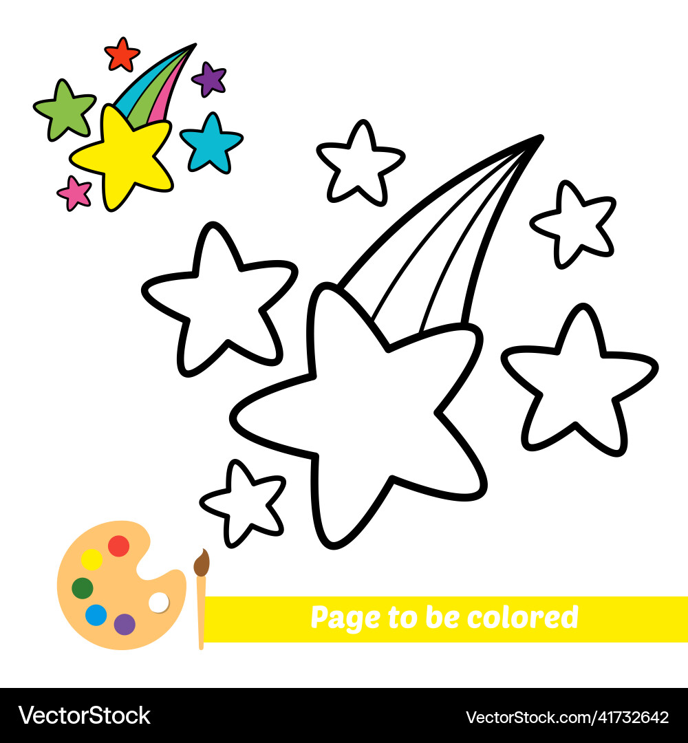 Coloring book for kids stars image Royalty Free Vector Image