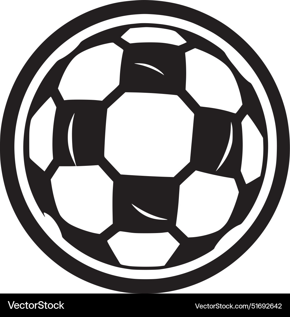 Football - black and white Royalty Free Vector Image