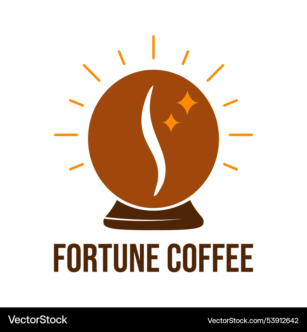 Fortune coffee flat minimalist logo design Vector Image