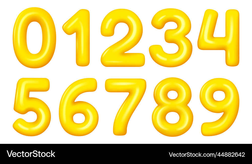 Golden Number Set - 1234567890 Royalty Free Vector Image