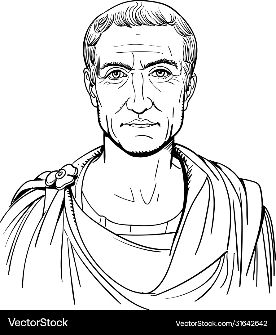Julius Caesar Portrait Royalty Free Vector Image