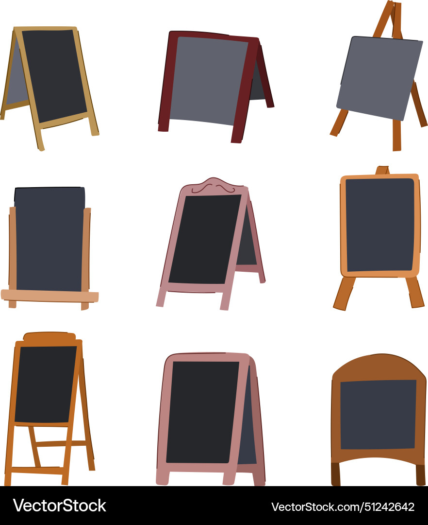 Outdoor chalkboard set cartoon Royalty Free Vector Image