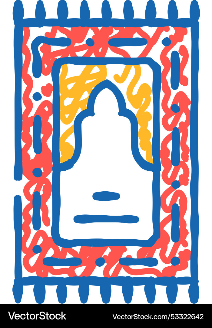 Prayer mat islam muslim icon doodle Royalty Free Vector