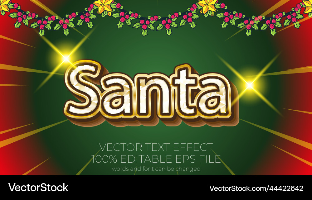 Text effect of santa Royalty Free Vector Image