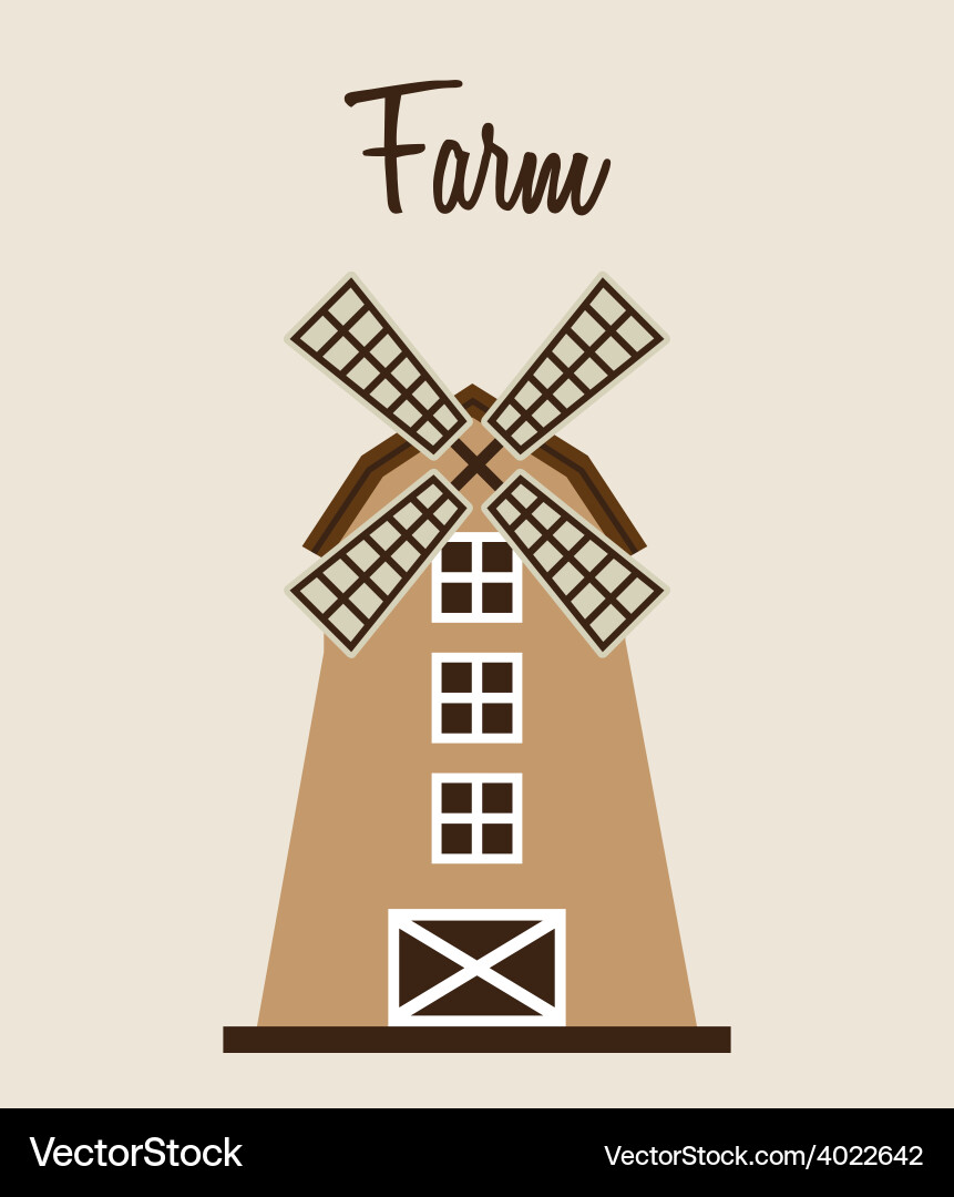 Vintage Farm Windmill Royalty Free Vector Image