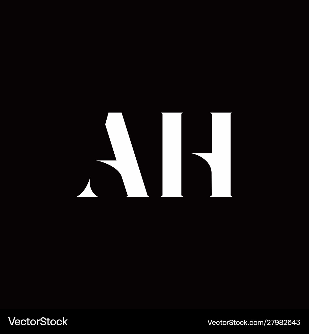 Ah logo letter initial designs template Royalty Free Vector