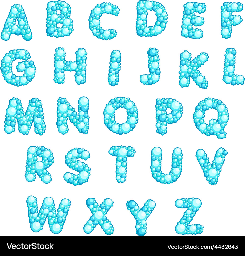 Alphabet with bubbles Royalty Free Vector Image