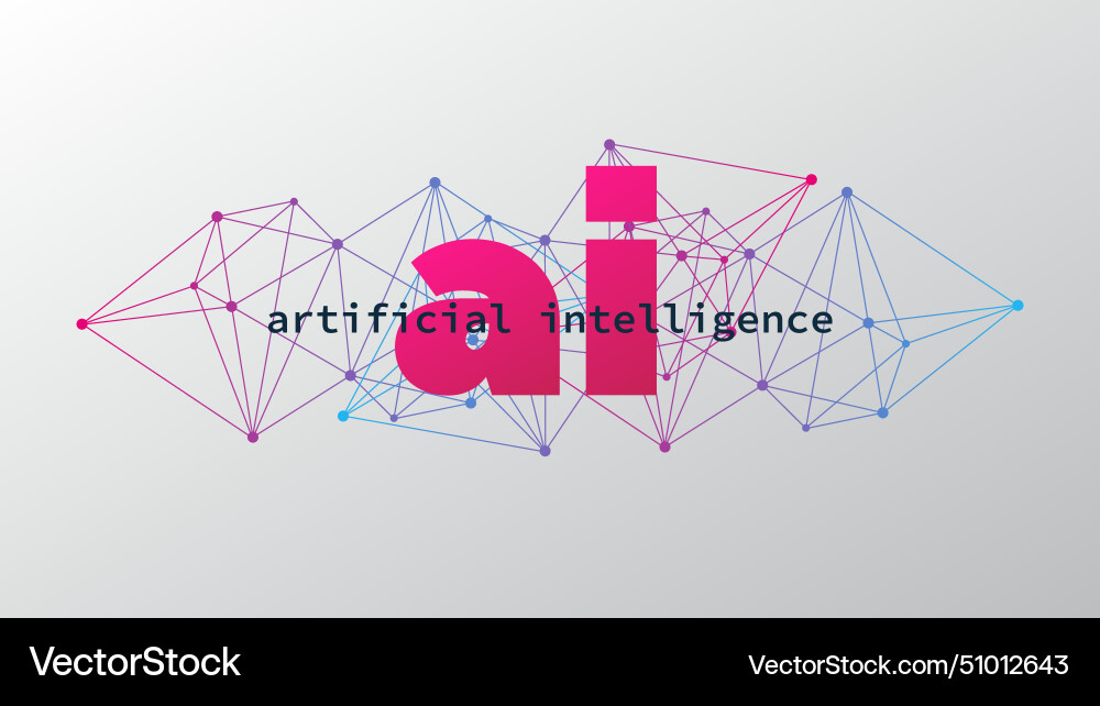 Artificial intelligence ai network Royalty Free Vector Image