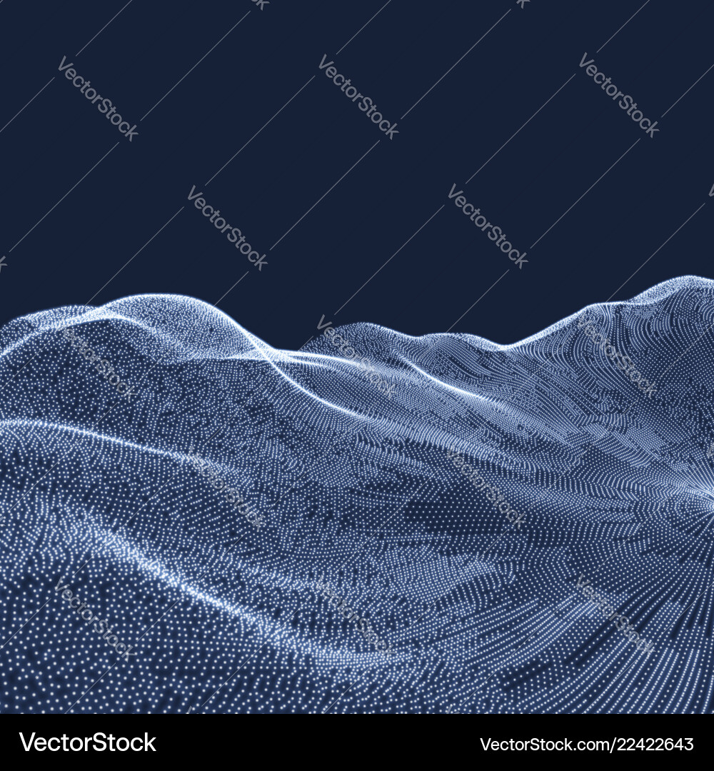 Cyberspace Terrain Grid Royalty Free Vector Image
