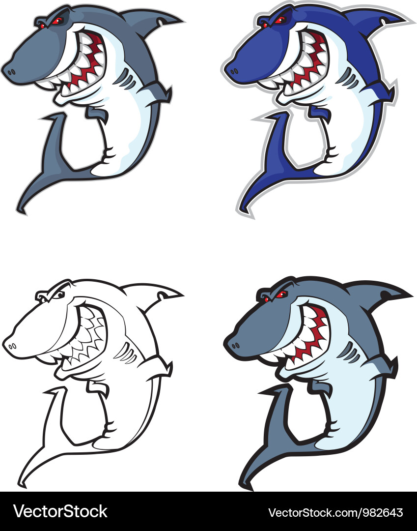 Evil shark mascot Royalty Free Vector Image - VectorStock