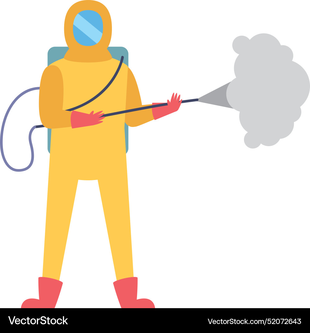 Exterminator pest control cartoon Royalty Free Vector Image