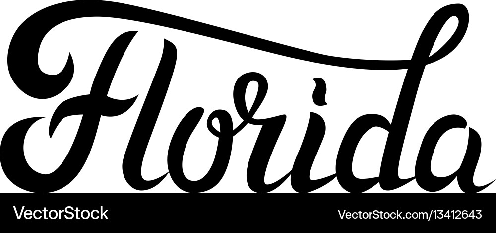 Florida State Lettering Royalty Free Vector Image