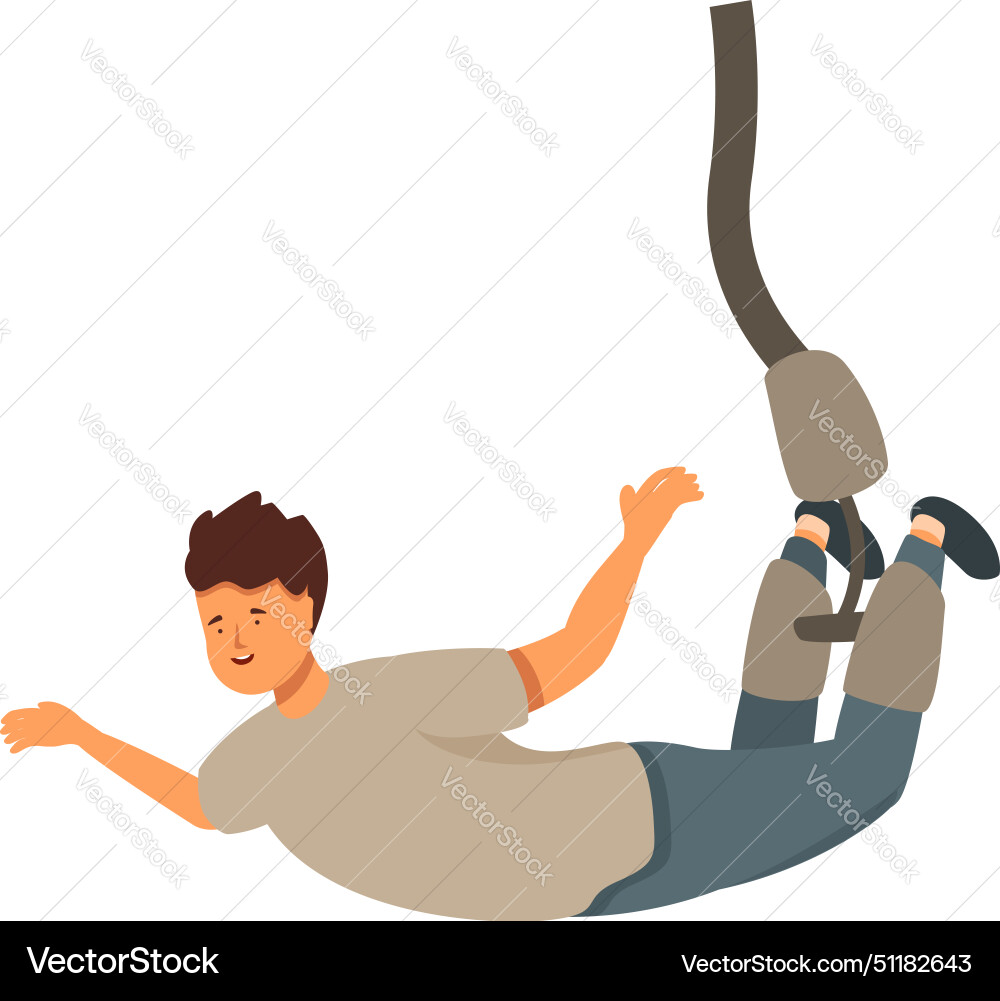 Fun free fall icon cartoon bungee jumping Vector Image
