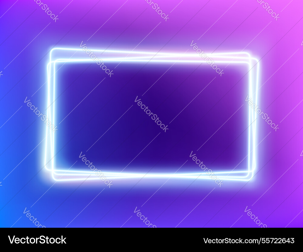 Glowing Neon Frame - Purple Gradient Royalty Free Vector