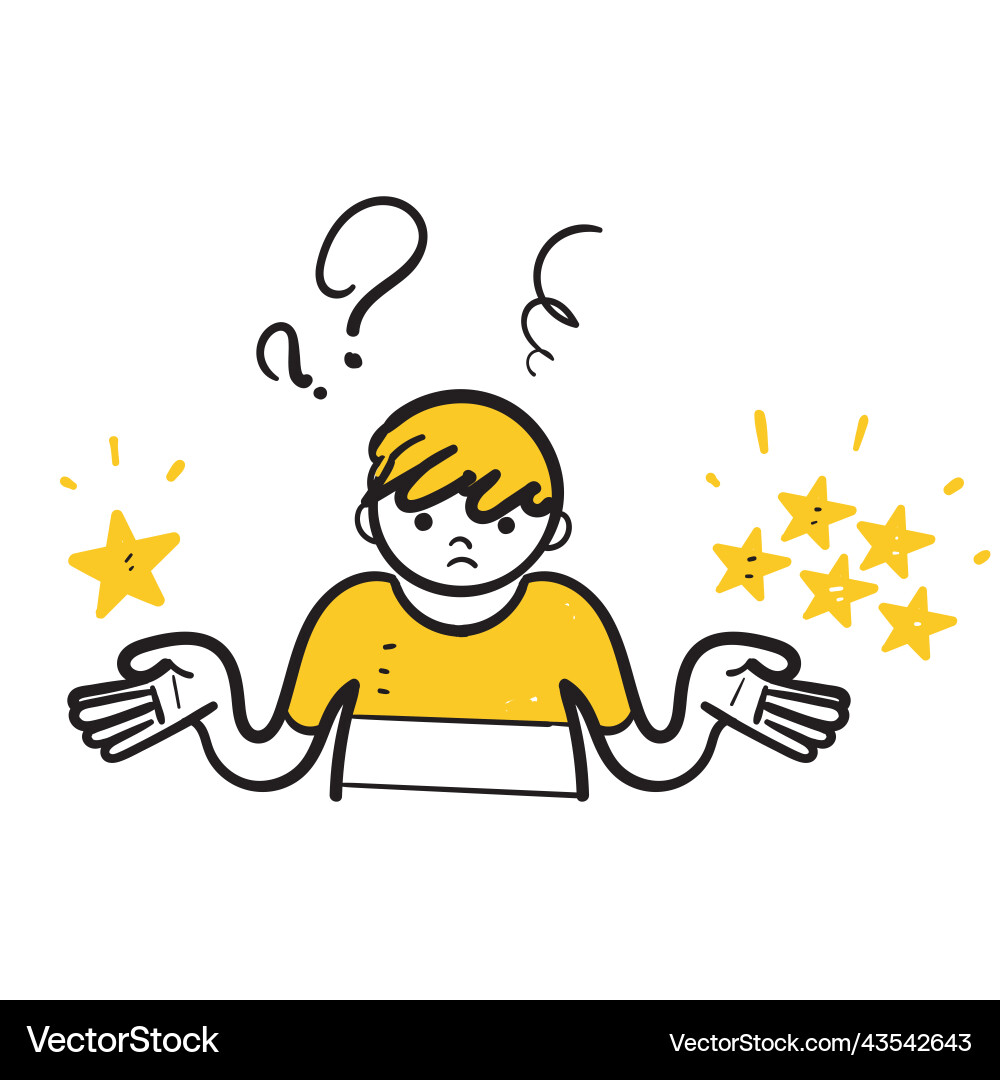 Hand drawn doodle star comparison symbol Vector Image