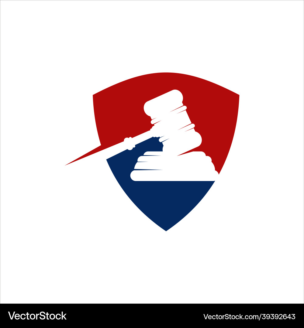Justice shield template Royalty Free Vector Image
