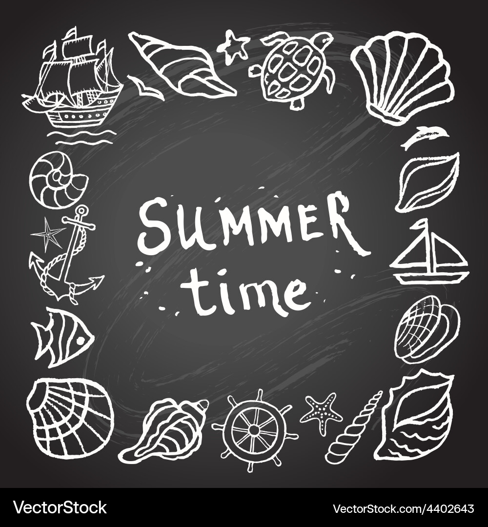 Marine frame Royalty Free Vector Image - VectorStock