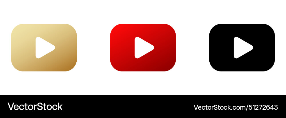 Red play button logo icon Royalty Free Vector Image