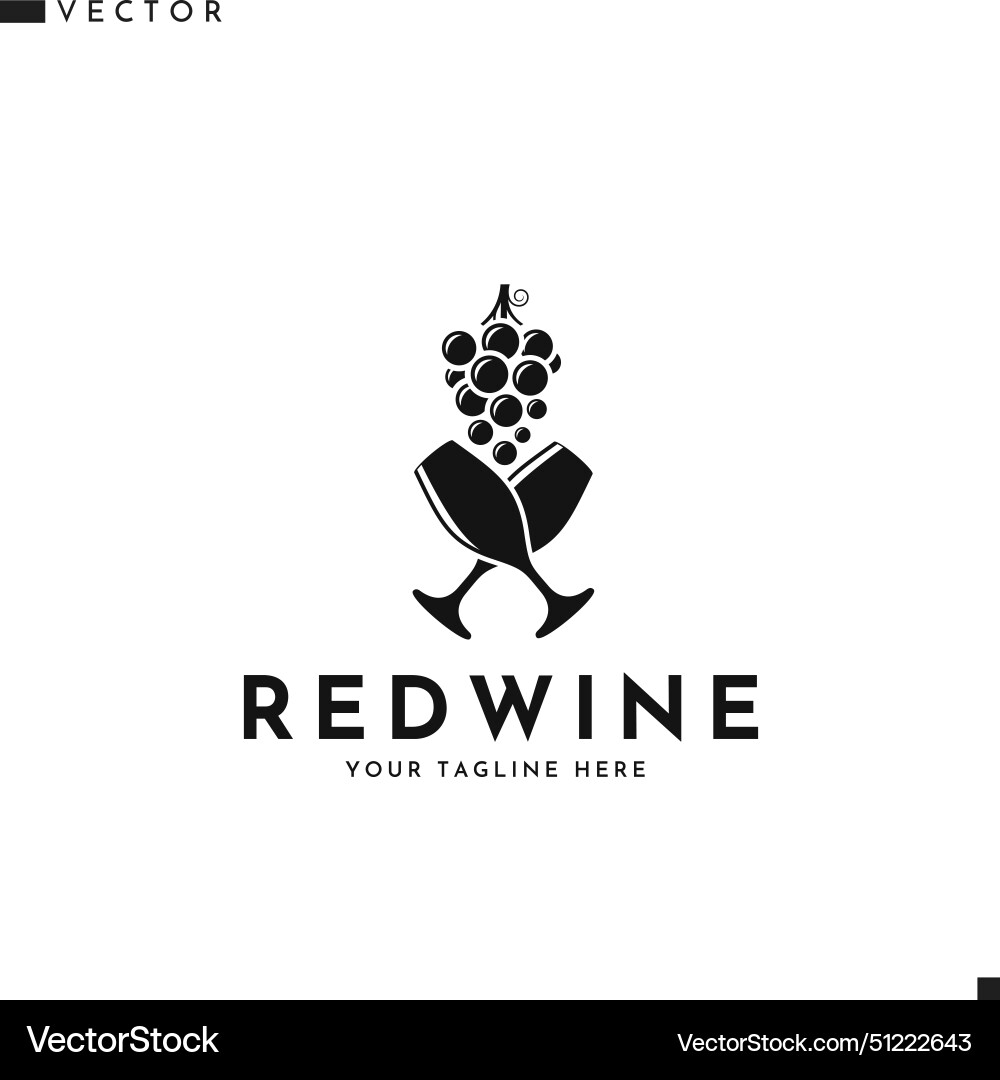 Red wine logo Royalty Free Vector Image - VectorStock