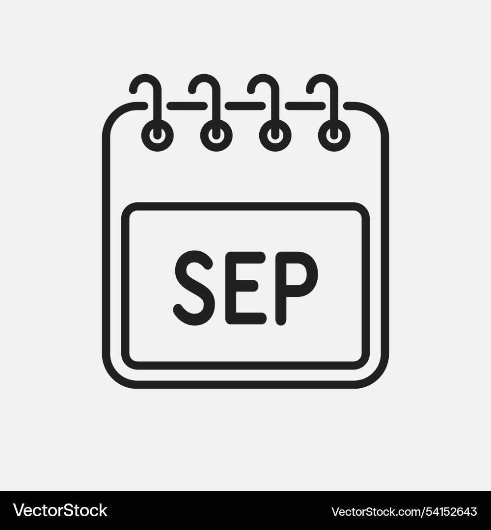 Template icon calendar month september Royalty Free Vector