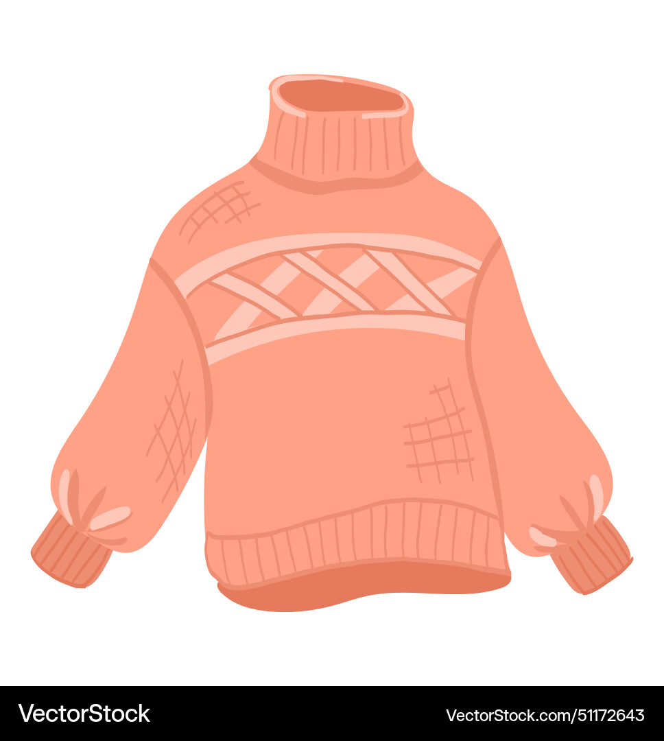 Winter knitted sweater in flat design cute Vector Image