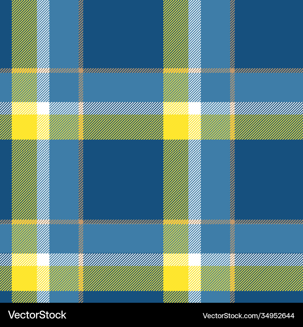Blue yellow plaid pattern Royalty Free Vector Image