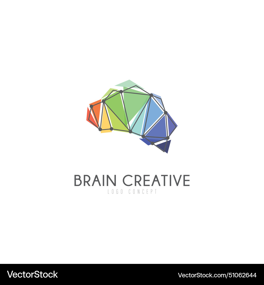 Brain creative logo design symbol flat Royalty Free Vector
