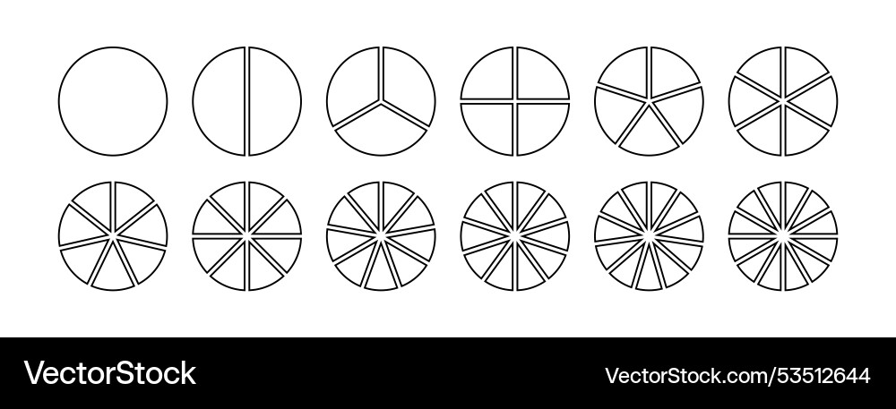 Circle division infographic icon set pie chart Vector Image Circle division infographic icon set pie chart Vector Image
