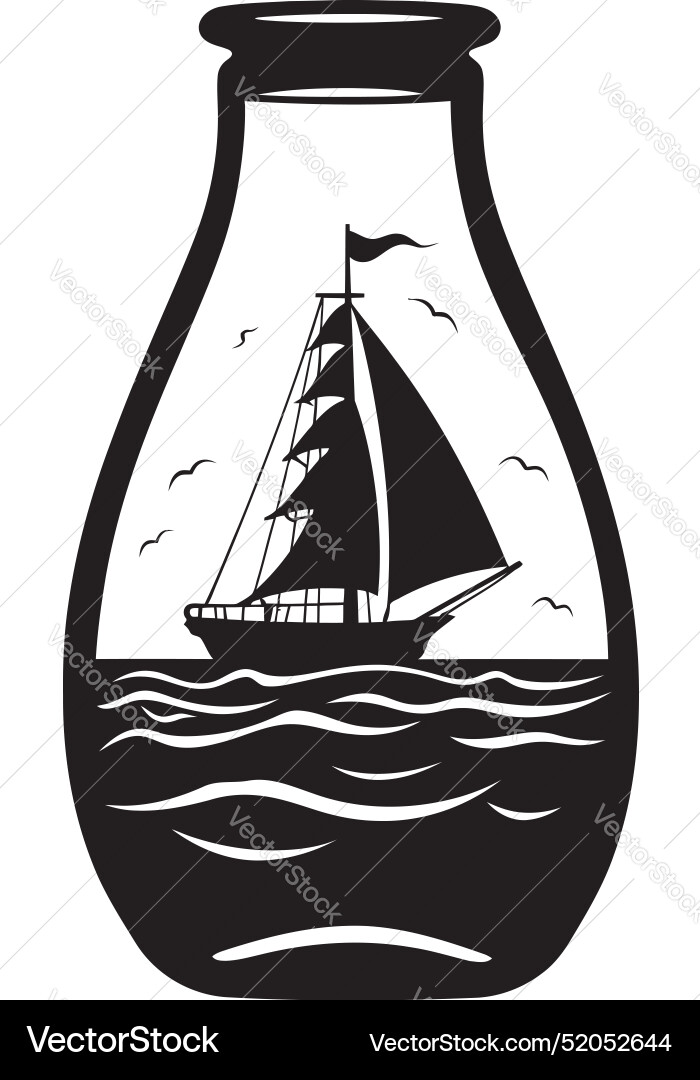 Classic nautical keepsake iconic black emblem Vector Image