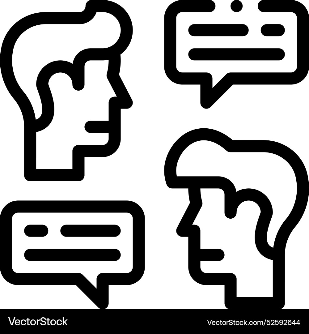 Conversation icon thin linear style design Vector Image