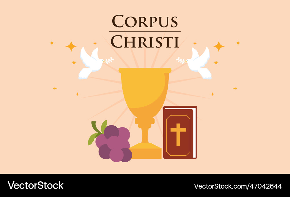 Corpus Christi Religious Symbols Royalty Free Vector Image