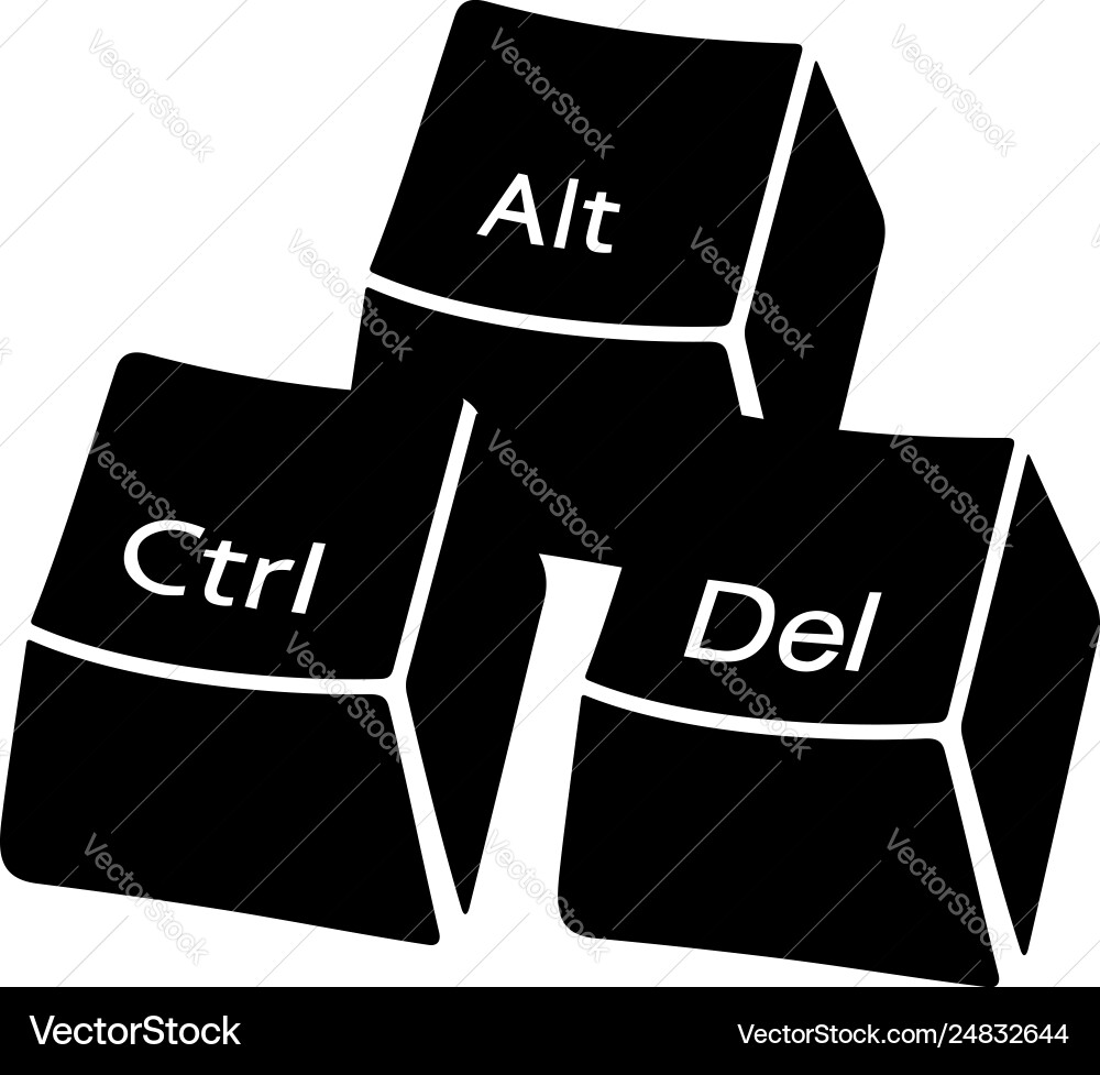 Ctrl alt del buttons Royalty Free Vector Image