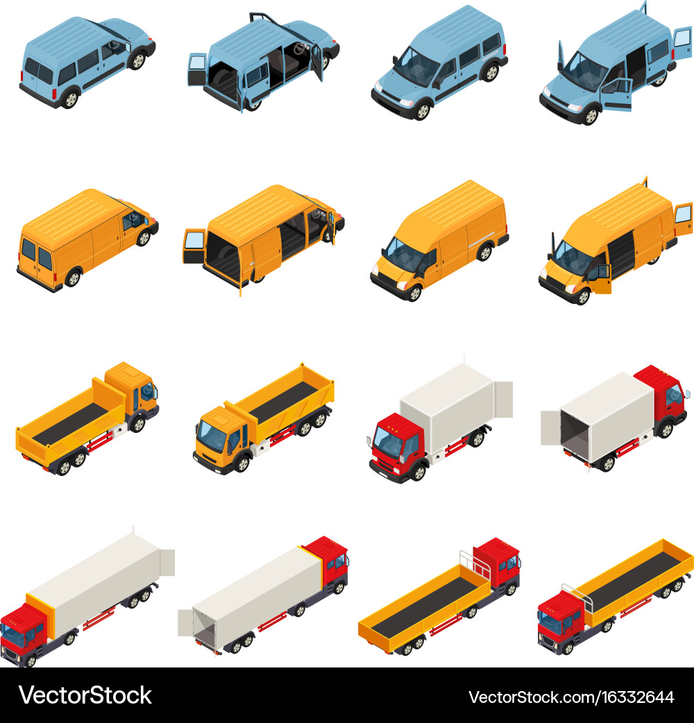 Freight transportation vehicles collection Vector Image