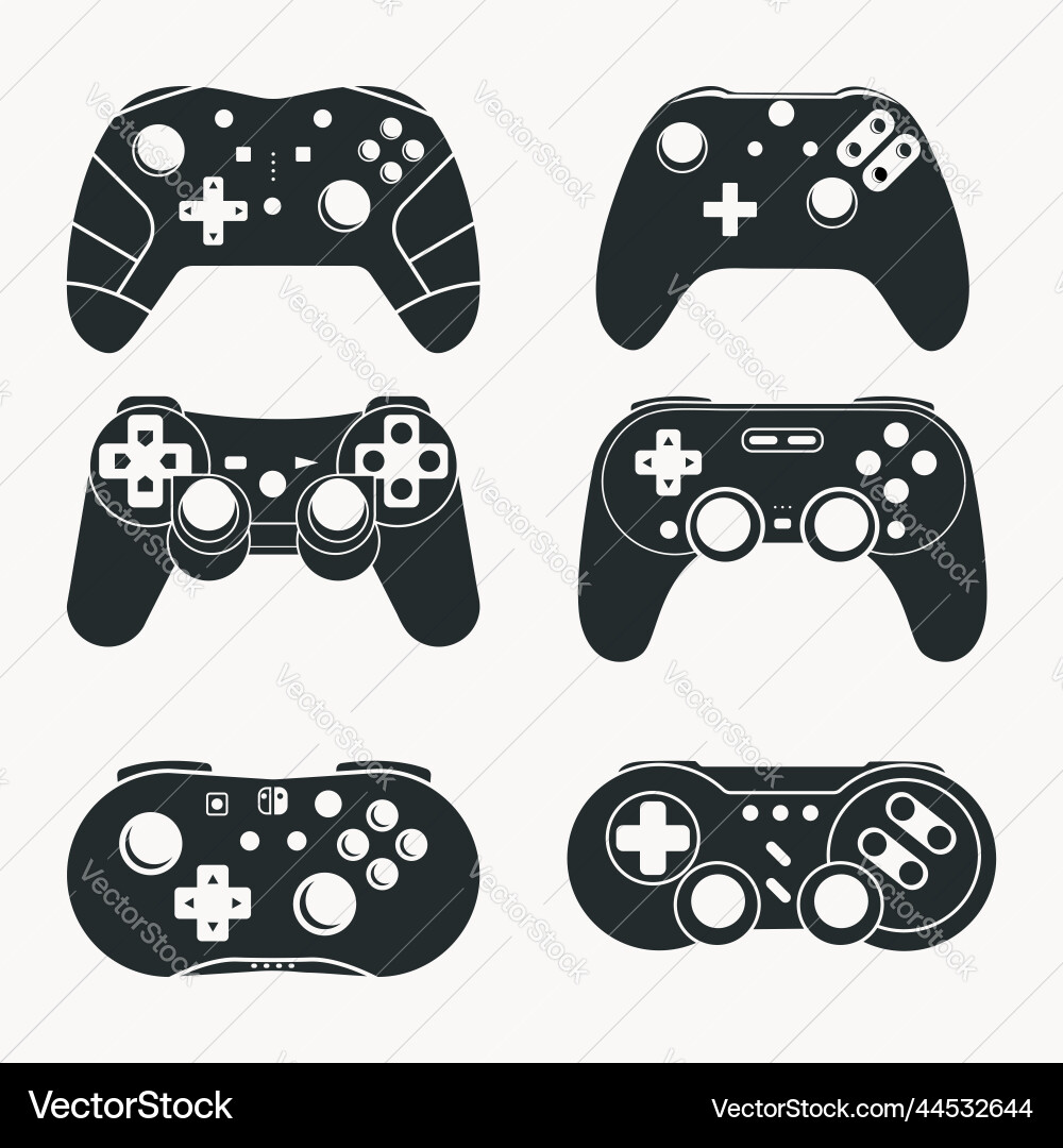 Game controller silhouette console Royalty Free Vector Image
