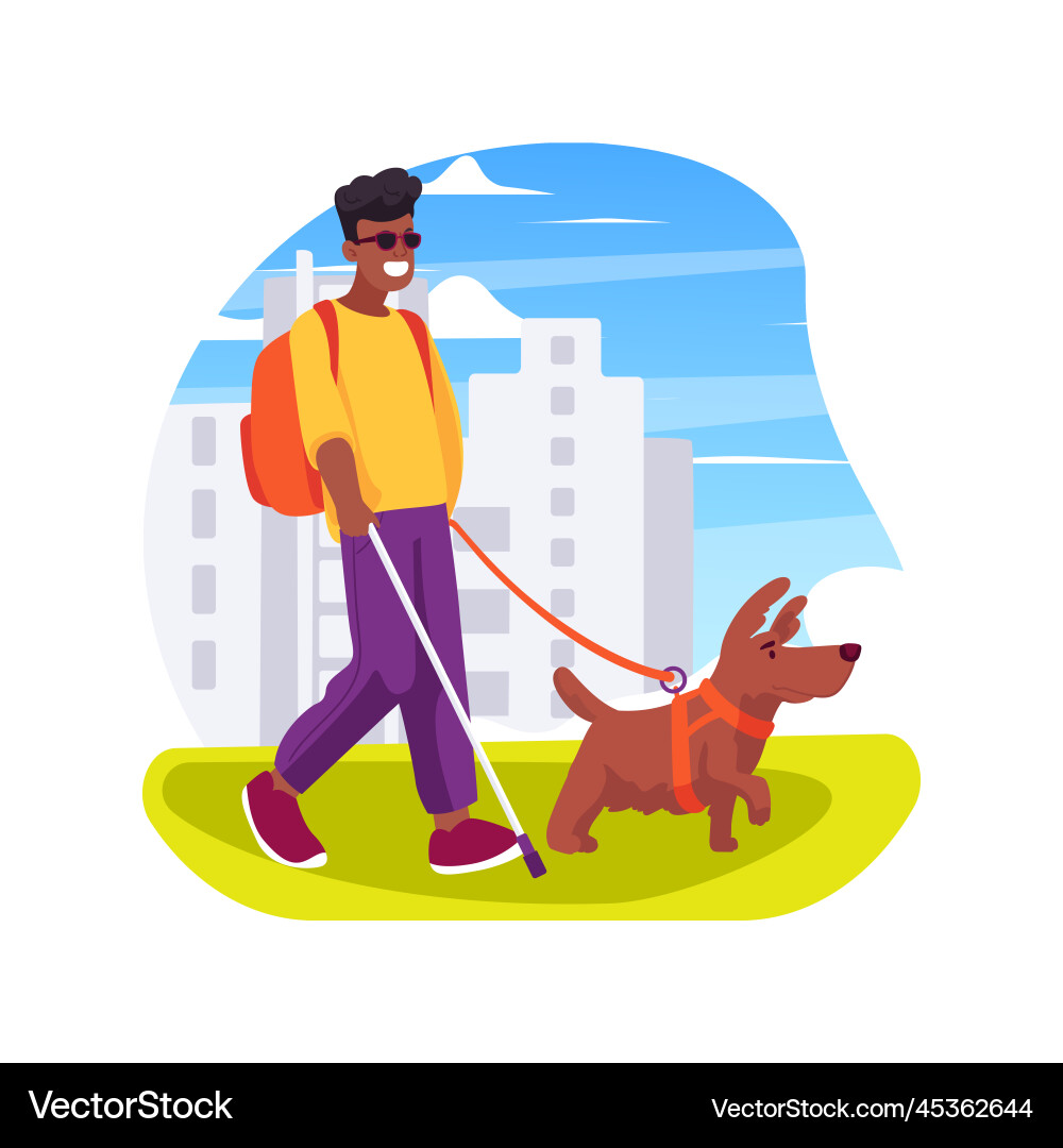 Guide dog isolated cartoon Royalty Free Vector Image