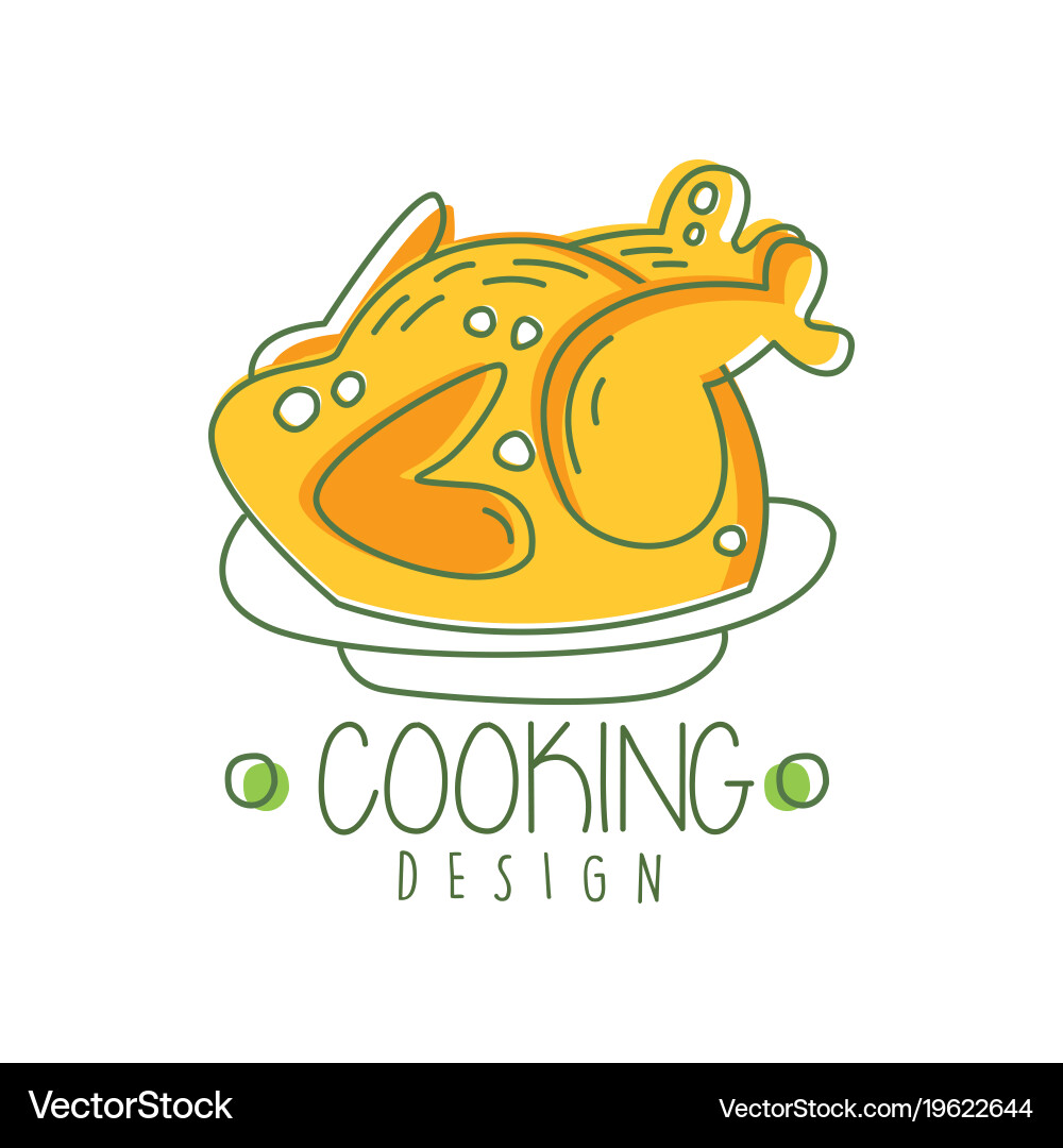 Hand drawn cooking logo original design with baked