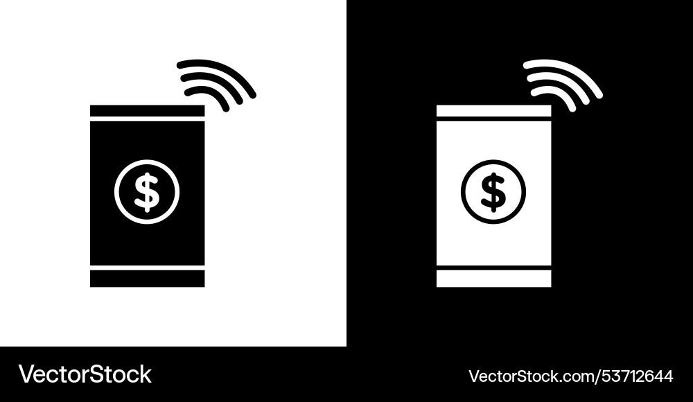 Nfc wireless payment icon flat art in outline Vector Image