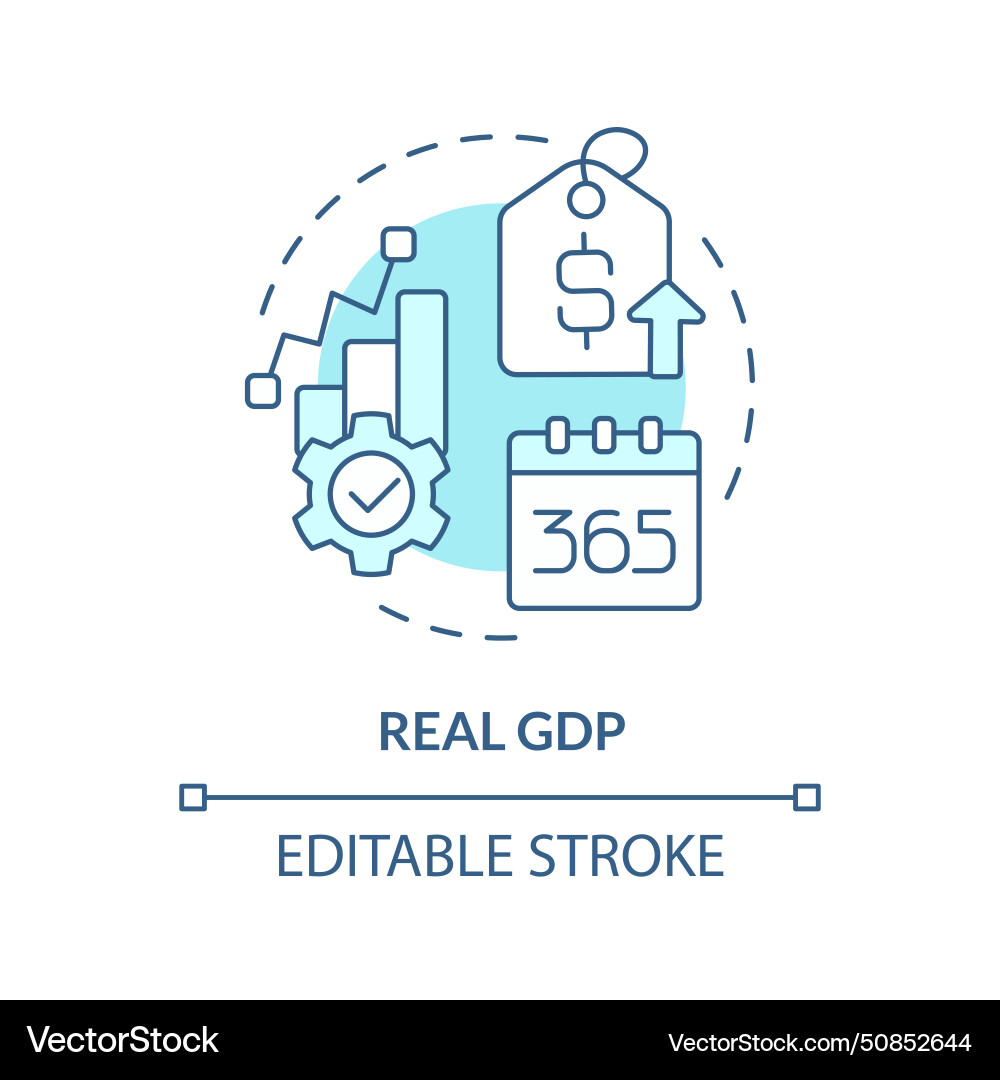 Real gdp soft blue concept icon Royalty Free Vector Image