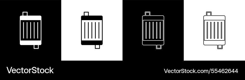 Set car radiator cooling system icon isolated Vector Image