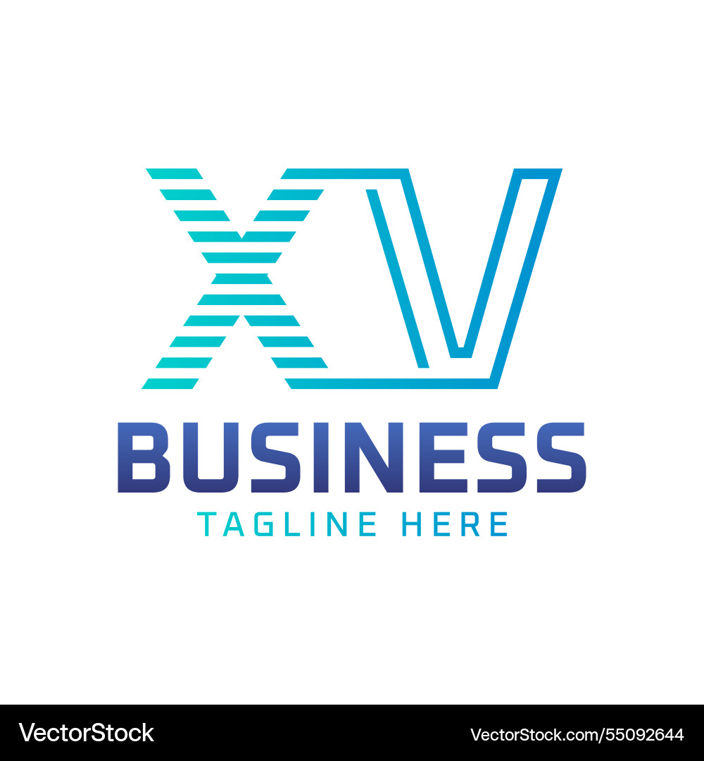 Xv logo design sleek modern letter Royalty Free Vector Image